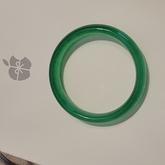 Jewelry | Apple Green Stone Jade Bangle Vtg | Poshmark